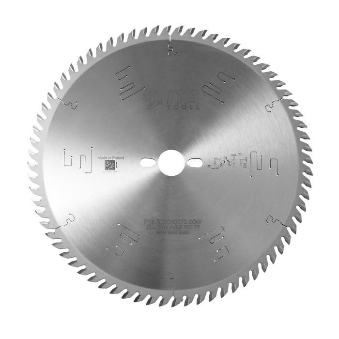 P28 Zaagblad tbv opdeelzaag, HM, D=320 F= 30 Z= 72 K/P=4,4/3,2 TP PH03 - Sc