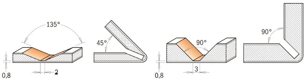 CMT V-groeffrees, HM, tbv Alucobond, Z2, Ø18 - CMT ORANGE TOOLS®
