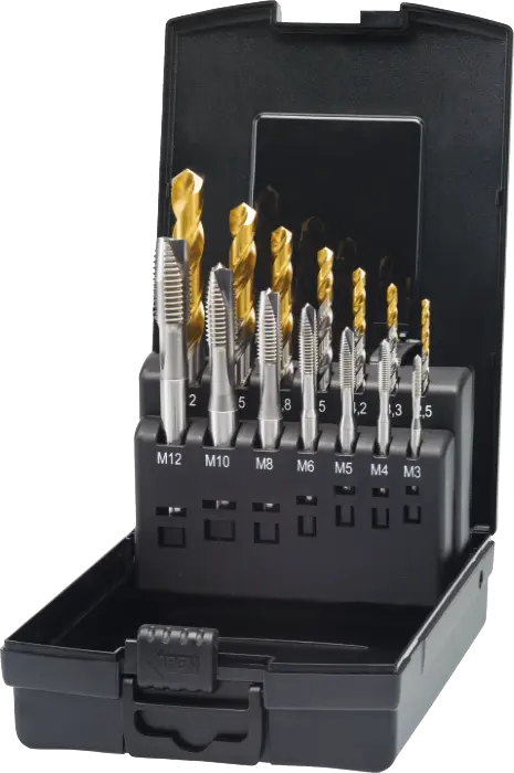 Phantom UNI HSS-E set machinetappen+boren, M3 t/m M12 + 2‚5 t/m 10‚2 mm (B)