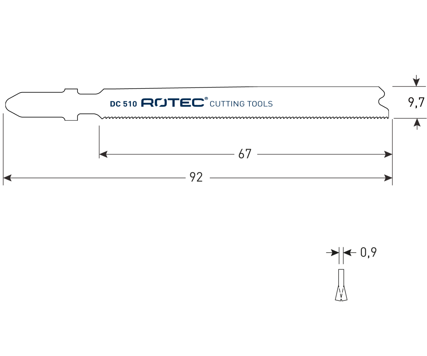 Rotec decoupeerzaagblad DC510 - Rotec