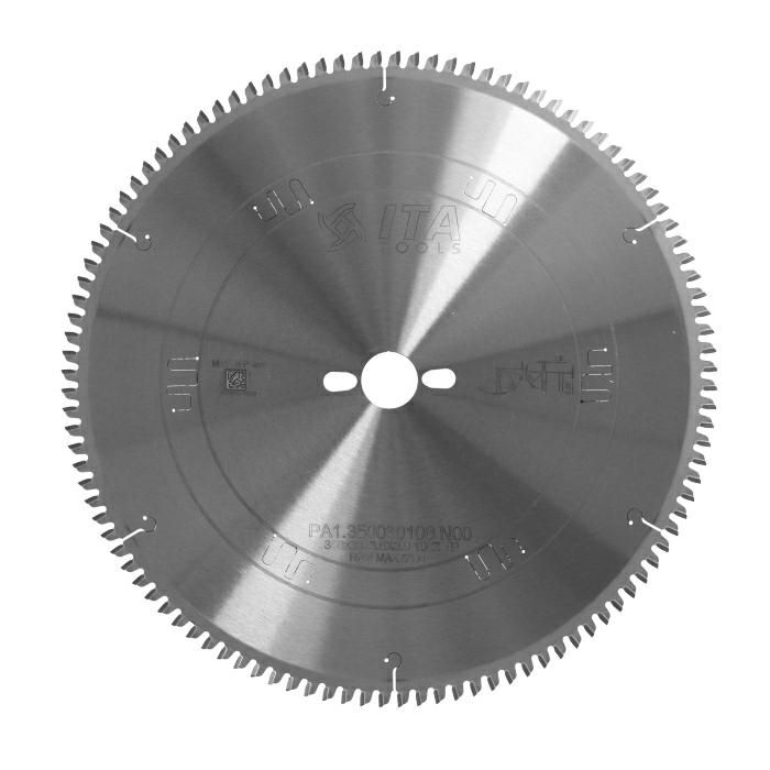 PA1 Zaagblad, HM, tbv aluminium/PVC, D=350 F= 30 Z=108 K/P=3,6/3,0 TP ...