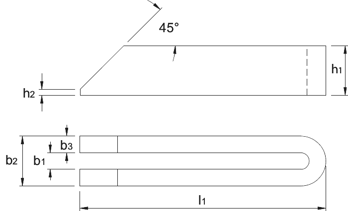 Spanbeugel, afgeschuind, DIN 6315-B